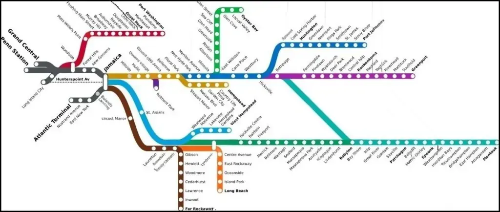 LIRR Map | Line, Branches, Station & more