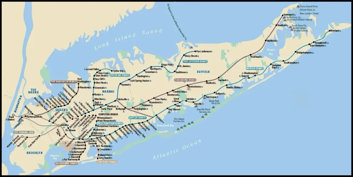 LIRR Map | Line, Branches, Station & more